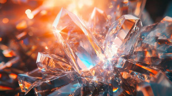 Luminous Crystal Cluster with Vibrant Hues Stock Illustration ...