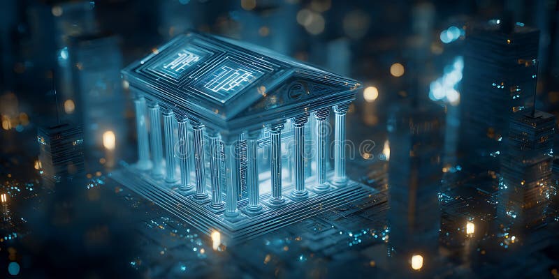 Luminous Crystal Cube Futuristic Digital Art Stock Illustration ...