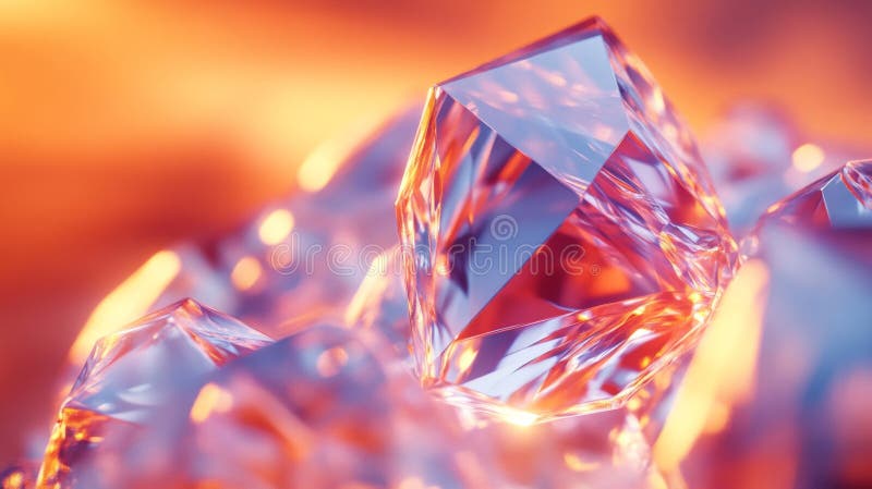Luminous Crystal Gemstone in Warm Light Stock Illustration ...