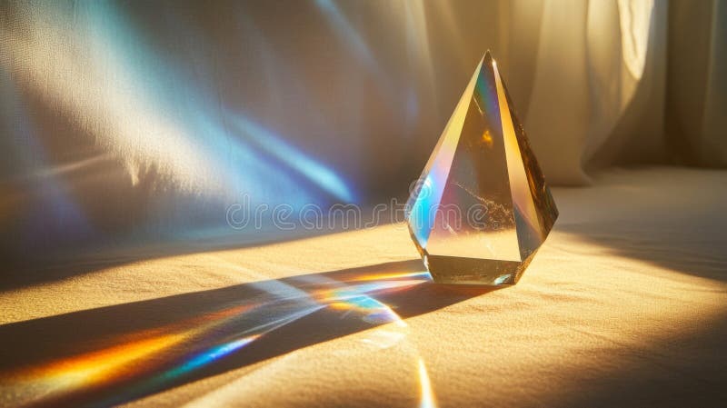 Luminous Crystal Prism Refracting Sunlight Stock Illustration ...