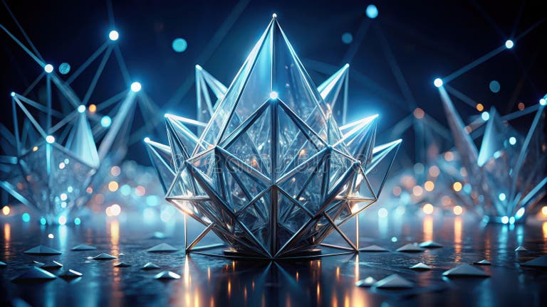 Luminous Crystal Structure Illuminated by Glowing Network in a Dark ...