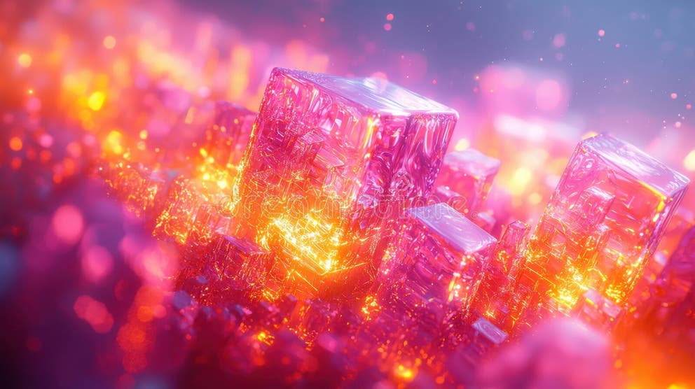 Luminous Crystal Structures Glowing in Vibrant Colors Create ...