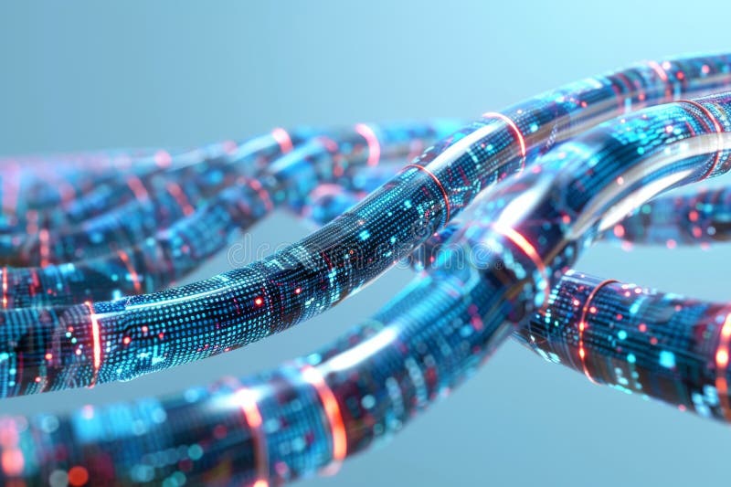 Luminous Data Cables Transferring Information in the Background ...