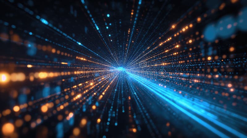 Luminous Digital Code Transmission Lines Stock Photo - Image of number ...