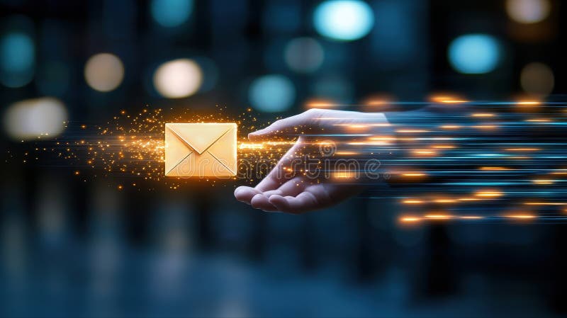 A Luminous Digital Envelope Rapidly Streaking Towards an Outstretched ...