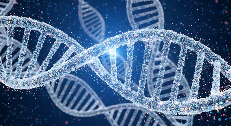 Luminous DNA Double Helix: Crystalline Structure, Glowing Code ...