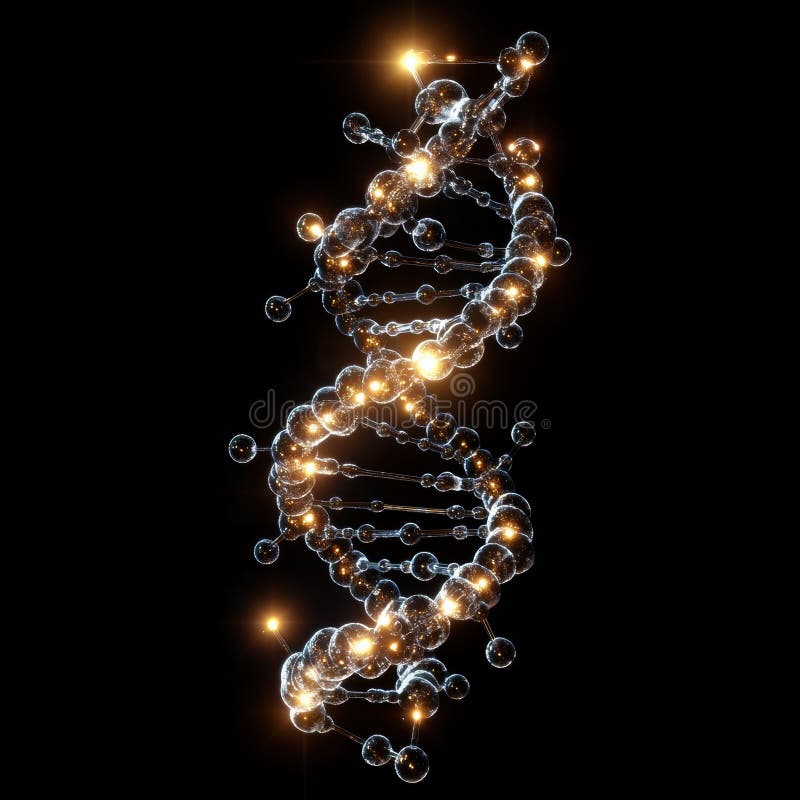Glowing DNA Double Helix Illuminated by Molecular Connections in a Dark ...