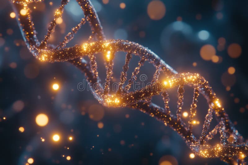 Glowing DNA Double Helix Illuminated by Molecular Connections and ...