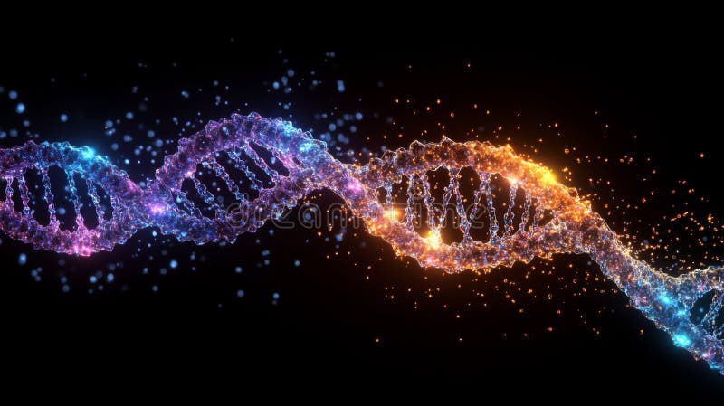 Luminous Double Helix DNA Strand Abstract Art Stock Illustration ...