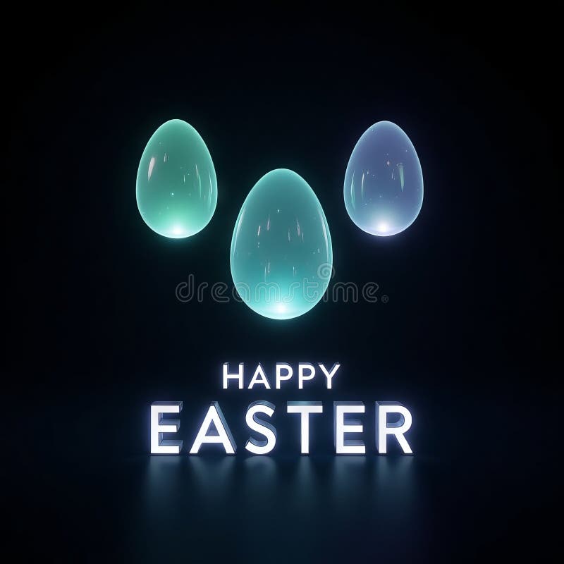 Luminous Easter Egg Display with Modern Typography, Generative Ai Stock ...