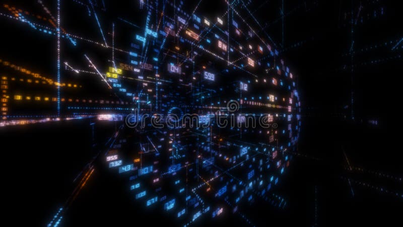 Luminous Elements with Numbers Stock Illustration - Illustration of ...