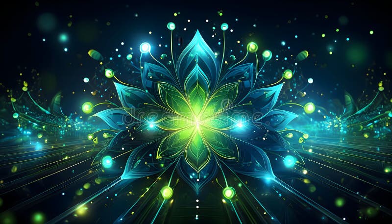 Luminous Elements with Numbers Stock Illustration - Illustration of ...