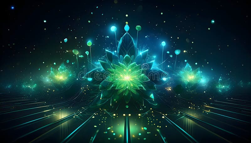 Luminous Elements with Numbers Stock Illustration - Illustration of ...