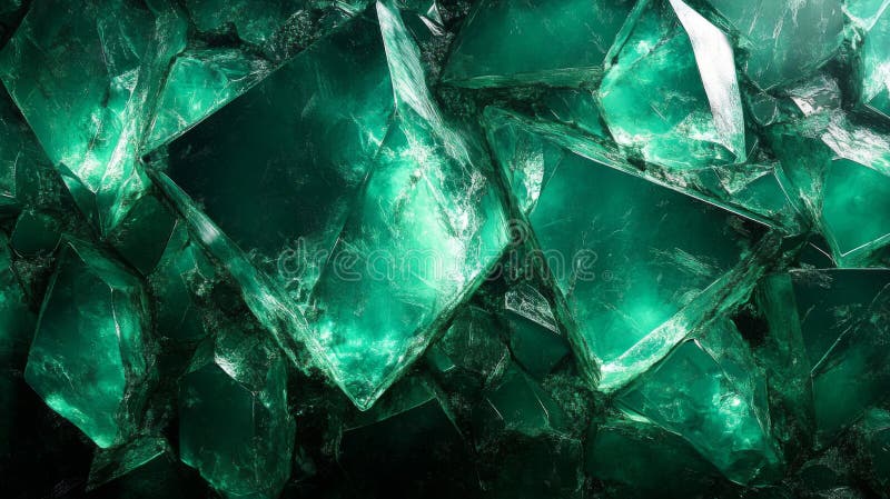 Luminous Emerald Green Crystal Texture Background Stock Illustration ...