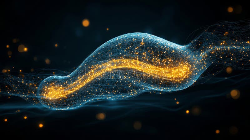 Luminous Energy Stream within a Celestial Net Stock Illustration ...