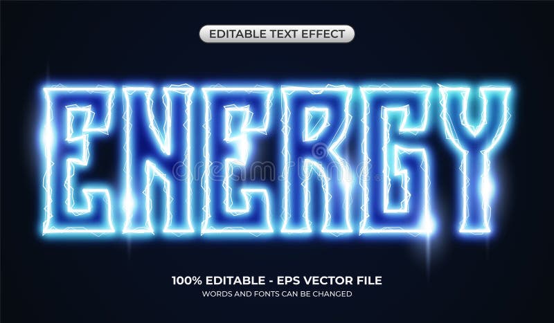 Luminous Energy Text Effect. Editable High-voltage Text Effect Stock ...