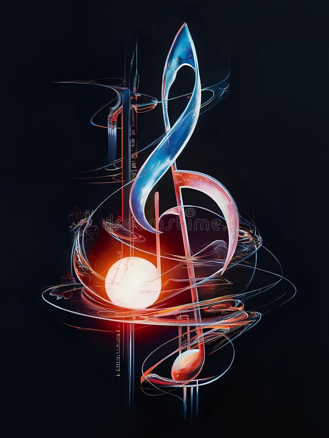 The Luminous Expression of Music Stock Illustration - Illustration of ...
