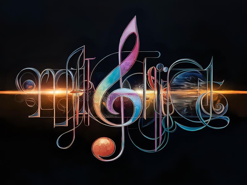 The Luminous Expression of Music Stock Illustration - Illustration of ...