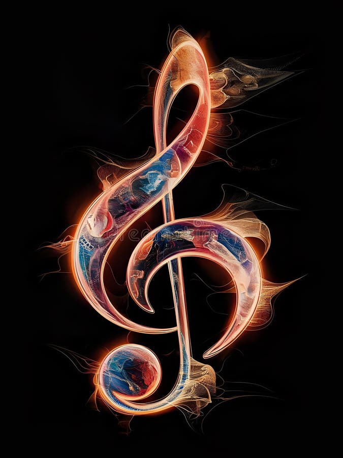 The Luminous Expression of Music Stock Illustration - Illustration of ...