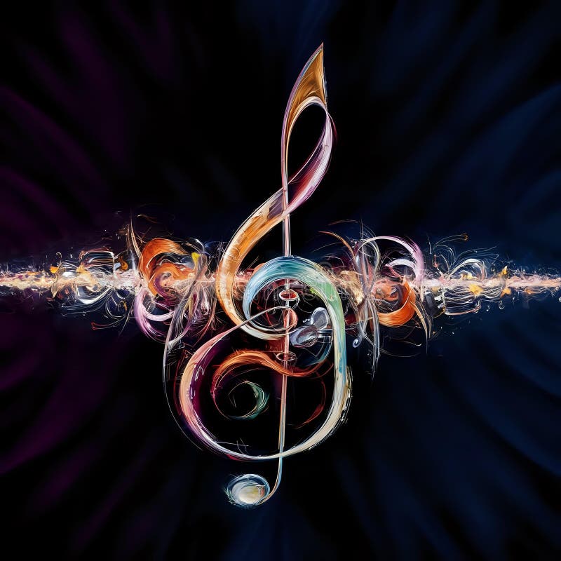 The Luminous Expression of Music Stock Illustration - Illustration of ...