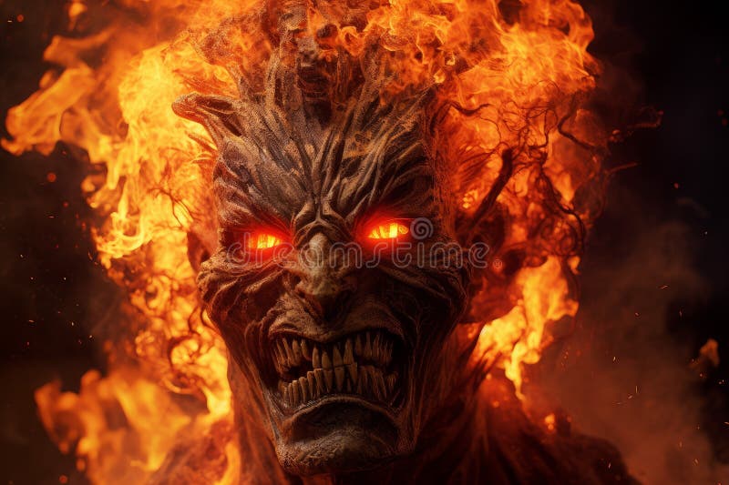Luminous Fire Monster. Generate Ai Stock Image - Image of apocalyptic ...