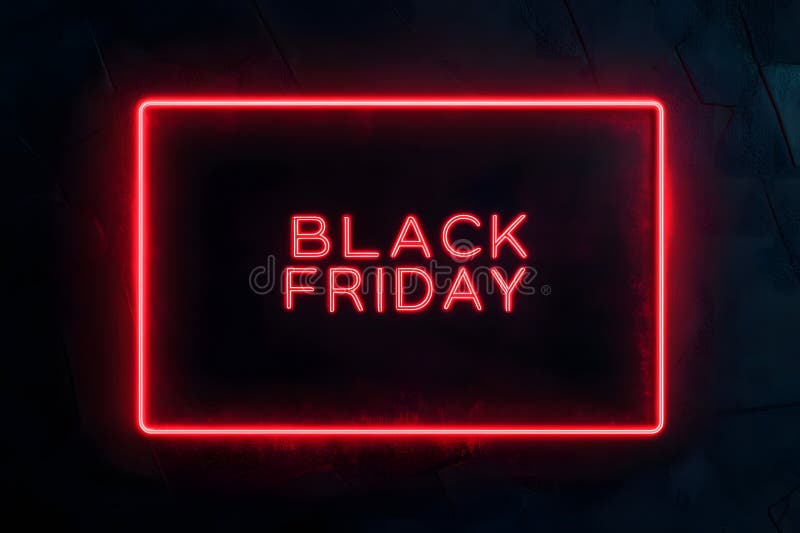 The Luminous Frame with the Text Emitting Red Neon Light BLACK FRIDAY ...