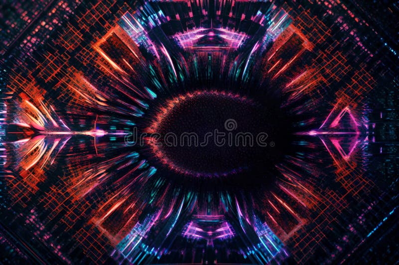 Luminous Fusion: Mesmerizing Neon Light Patterns Stock Illustration ...