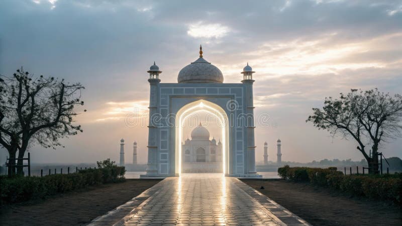 Luminous Gateway Symbolizing the Threshold of Enlightenment with Bright ...