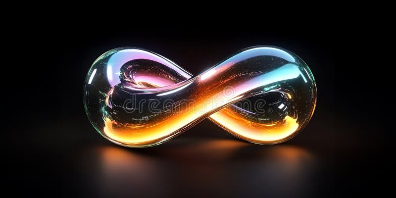 Luminous Glass Infinity Symbol Abstract 3D Render Colorful Glowing Loop ...