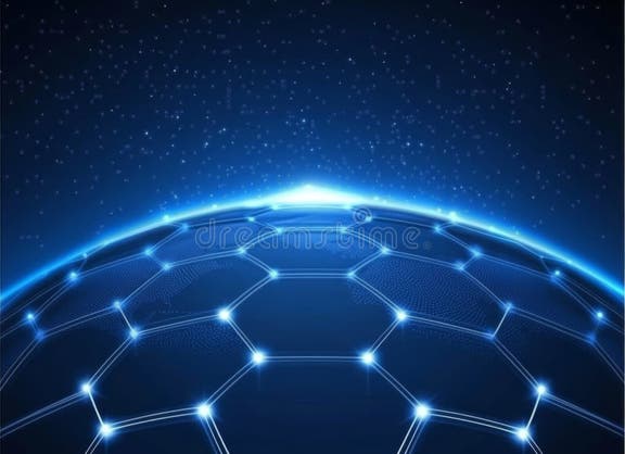 A Luminous Globe, Surrounded by Multiple Hexagonal Symbols, Indicating ...