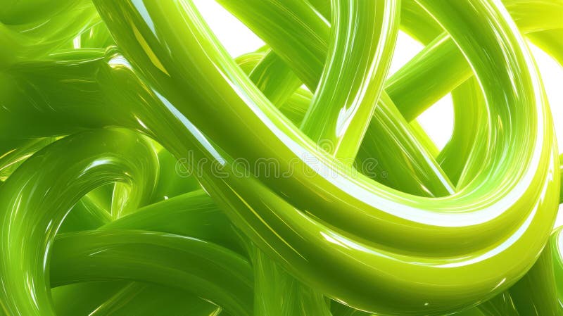 Luminous Green Abstract Swirls Digital Art Background Stock Photo ...