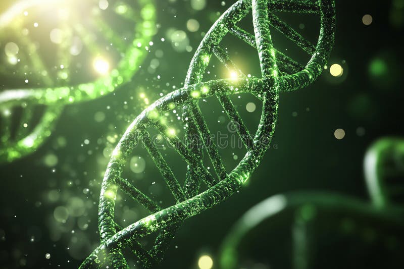 Luminous Green DNA Double Helix Science Background High Quality Image ...