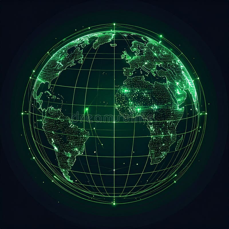 Luminous Green Globe Pulsates Stock Illustrations – 4 Luminous Green ...