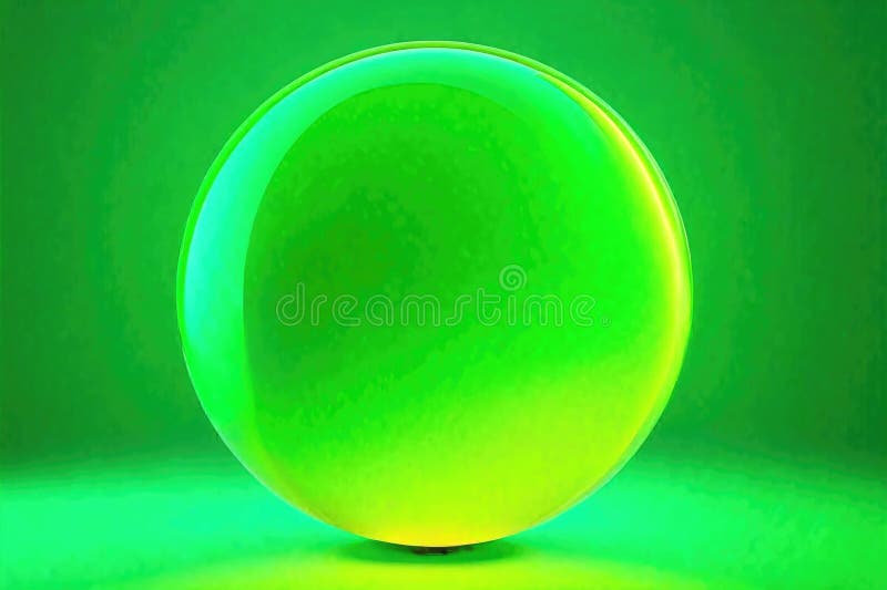 Luminous Green Sphere Glowing Against a Bright Green Background during ...