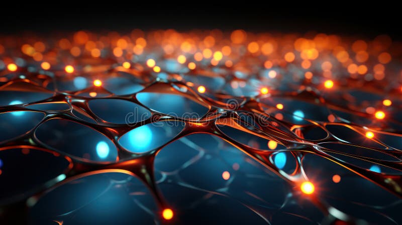 Luminous Grid Nexus: Illuminated Intersections Stock Illustration ...