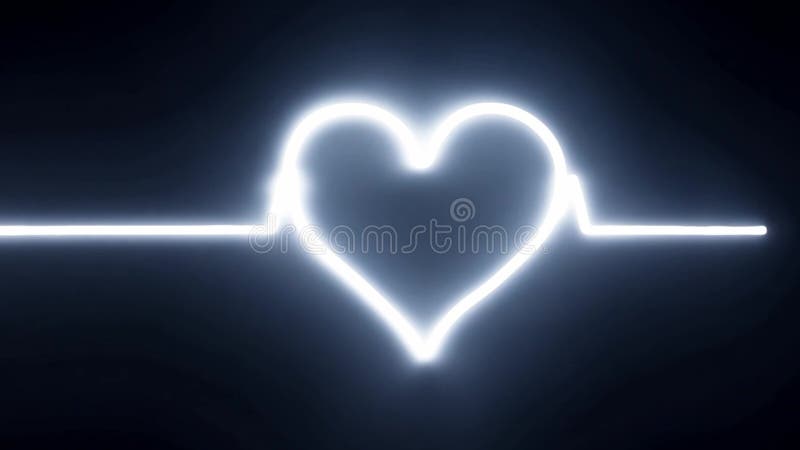 Glowing Heart Shape Illuminated Against a Dark Background, Conveying ...