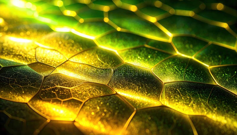 Luminous Hexagonal Matrix with Golden Veins and Emerald Gradient Stock ...