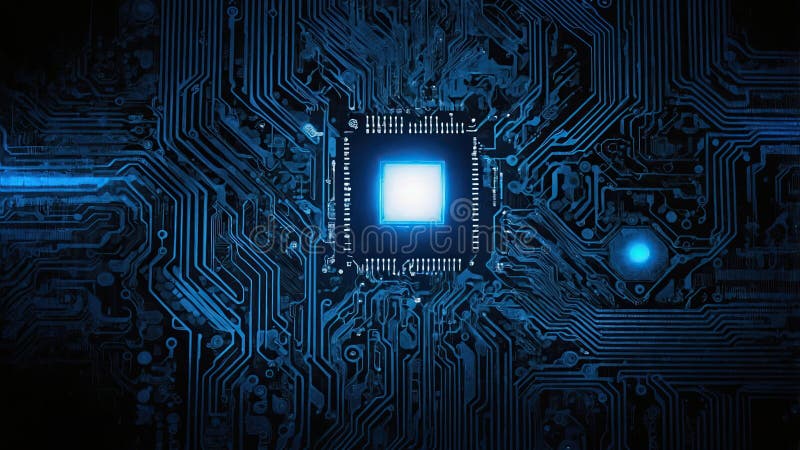 Luminous High Tech Circuit Board Design with Sircuit in the Center ...