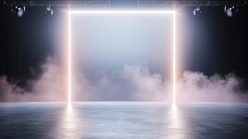 Luminous Highlighting Portal Abstract Neon Background Casting Eerie ...