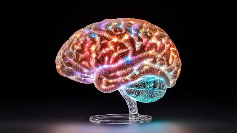 Luminous Human Brain Model a 3D Model of a Human Brain Glowing with ...