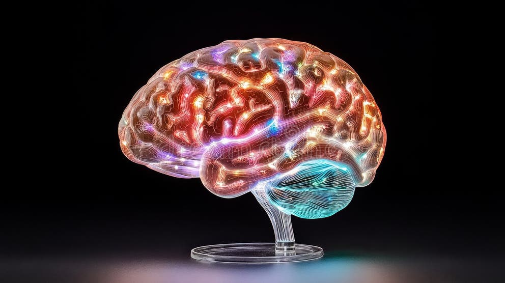 Luminous Human Brain Model a 3D Model of a Human Brain Glowing with ...
