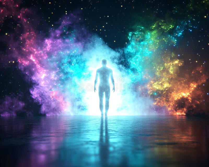 A Luminous, Human-like Entity is Situated Inside a Kaleidoscopic ...