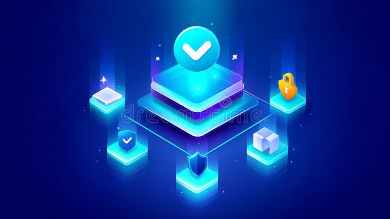 Luminous Icon on Vibrant Blue Background, a Stunning Display of Light ...