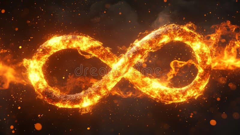 A Luminous Infinity Symbol Crafted from Moving Light Trails Stock Photo ...