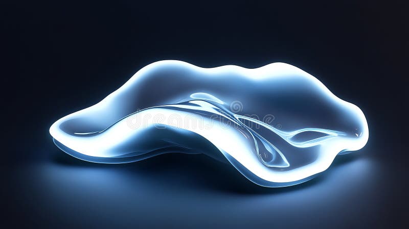 Luminous Isolated Blob in Melting Liquid Shape on Dark Background Stock ...