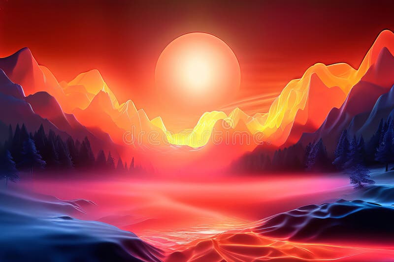 Luminous Landscape Close Up of a Landscape with a Luminogram Eff Stock ...