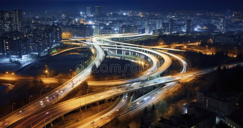 Luminous Lanes - the Mesmerizing Trails of Traffic at a Freeway ...
