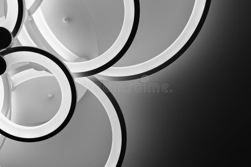 Luminous LED Lamp on the Ceiling. Bottom View Stock Image - Image of ...