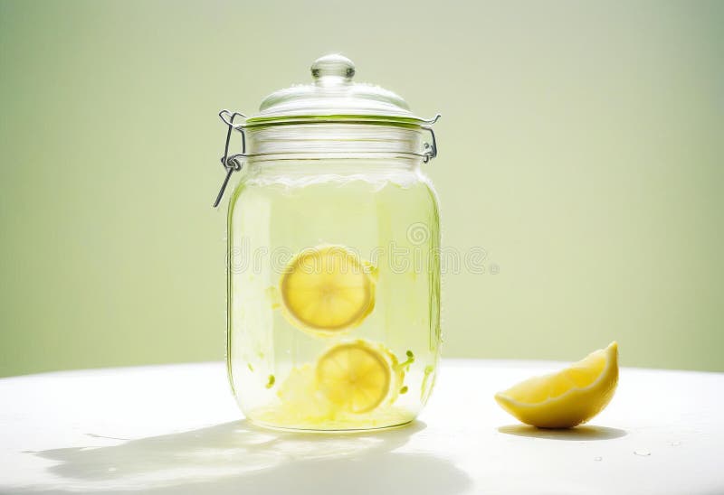 The Luminous Lemon Pickle in a Suspended Glass Jar Stock Illustration ...