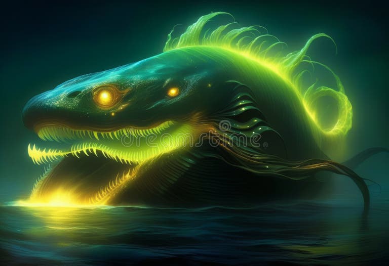 The Luminous Leviathan of the Digital Anime World Stock Illustration ...